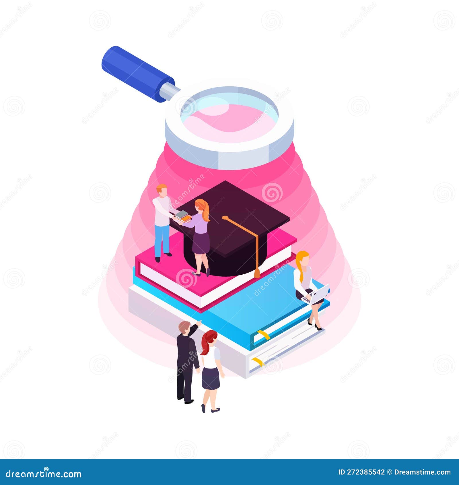 Elearning Isometric Concept Stock Illustration - Illustration of ...
