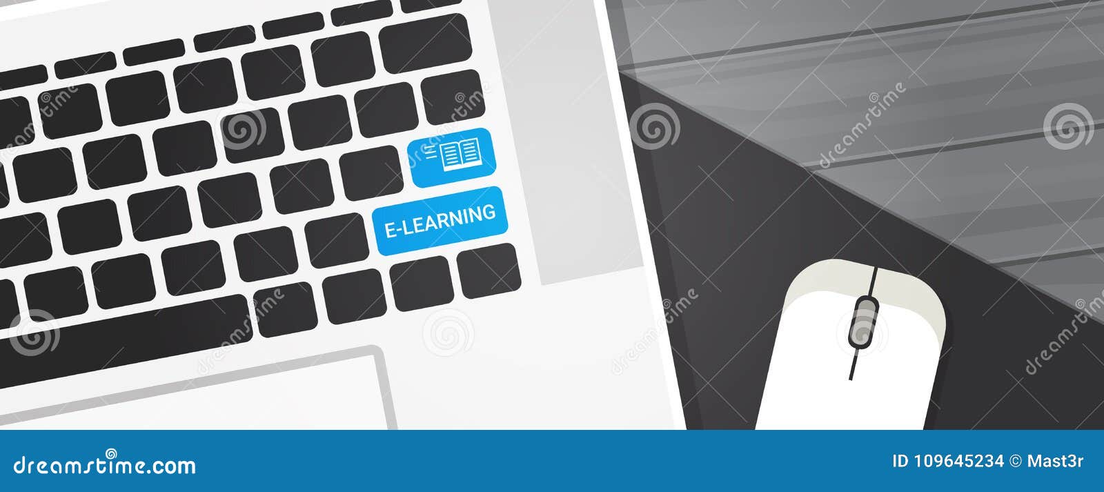 Elearning Key on Laptop Computer Keyboard Online Education Concept ...