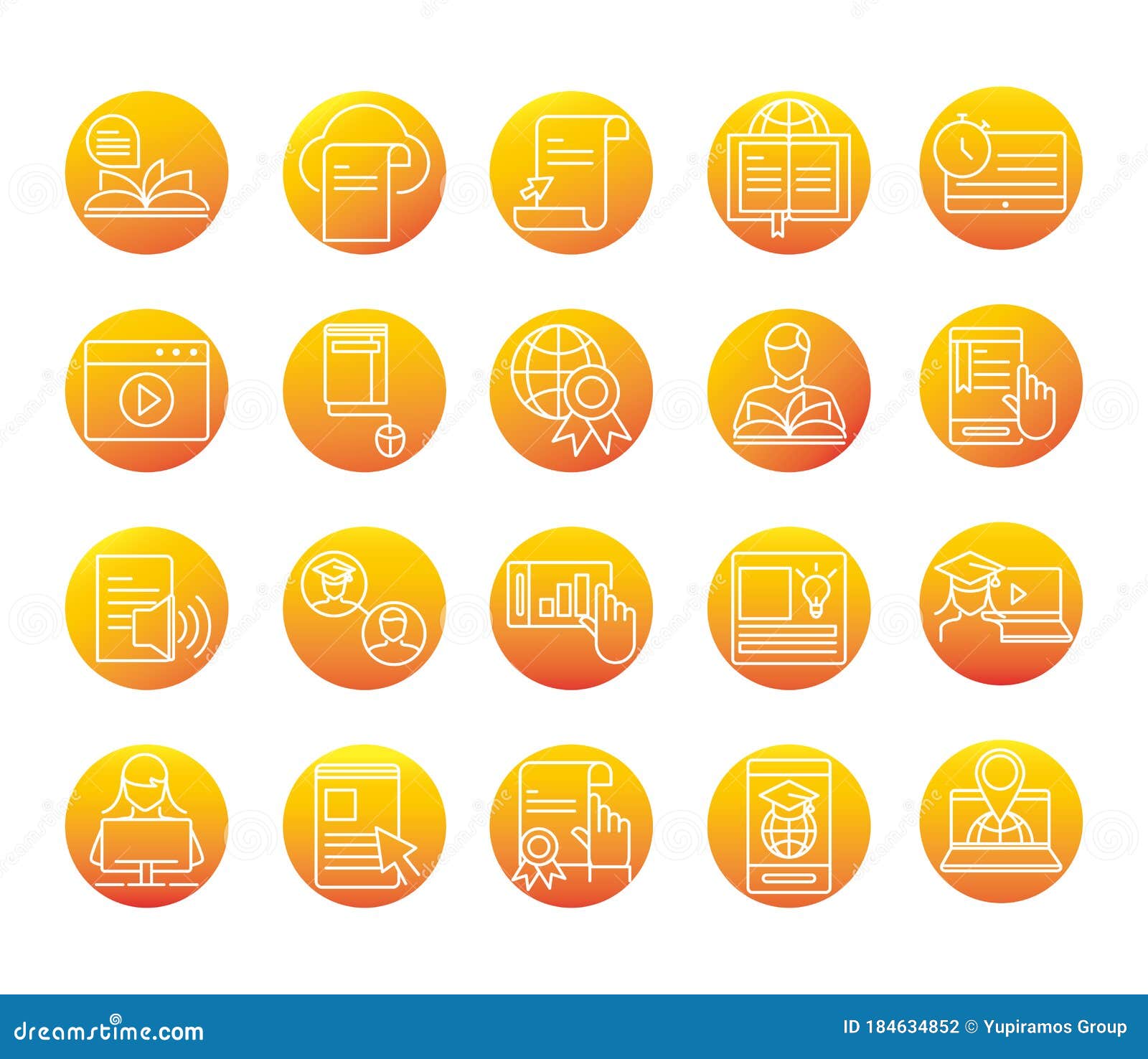 Elearning Online Education and Development Class Set Gradient Style ...