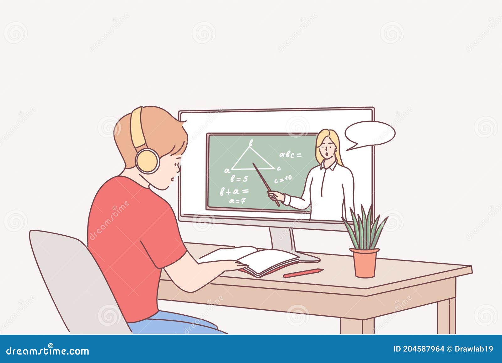 Elearning, Online Education, Distant Studying Concept Stock Vector ...