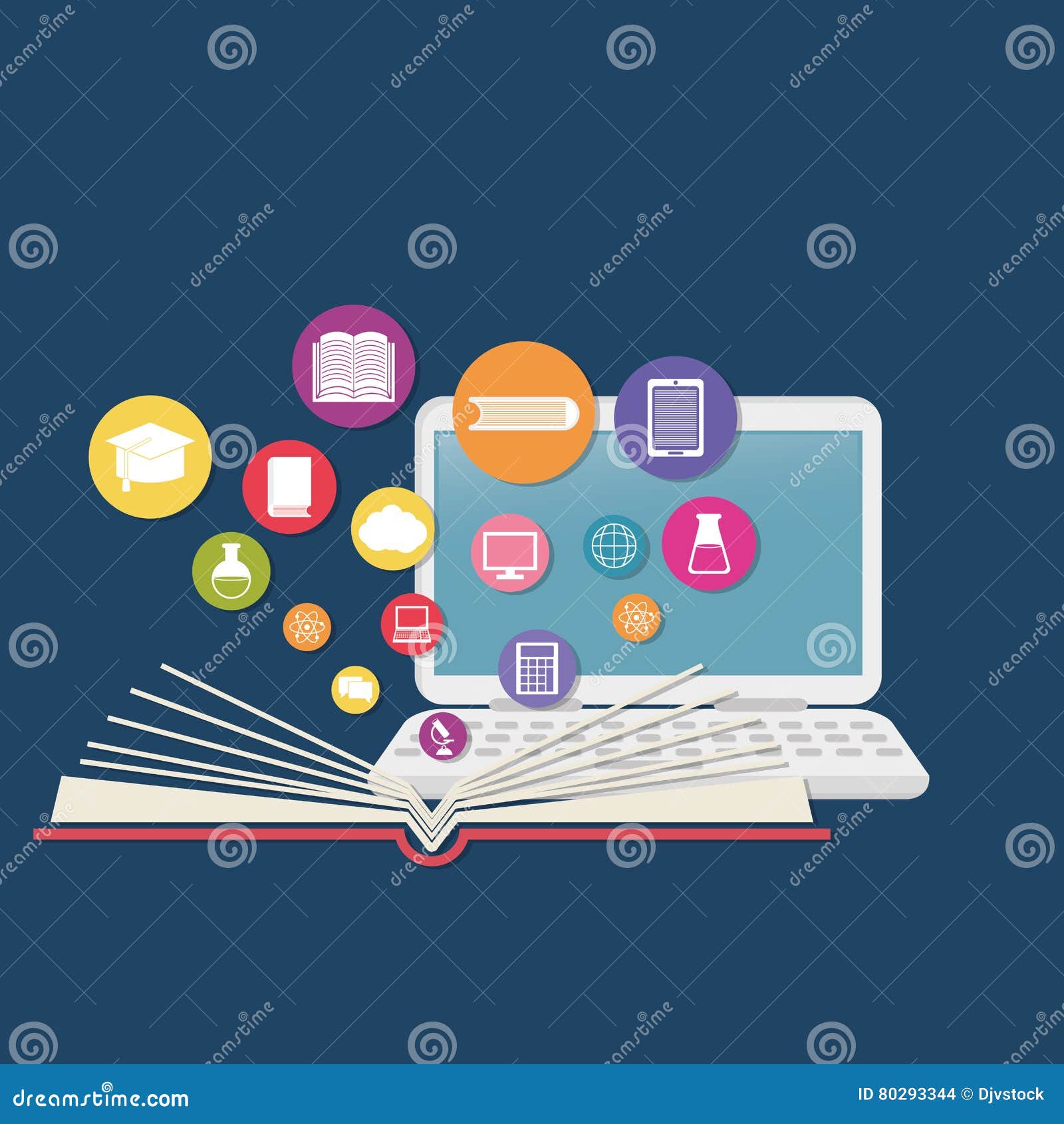 Elearning online education stock vector. Illustration of computer ...