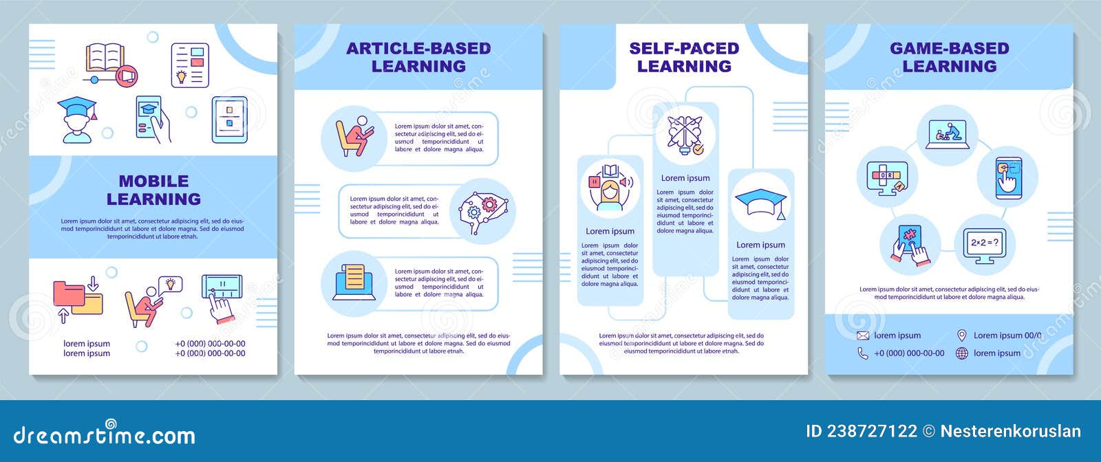 Elearning Platforms Types Brochure Template Stock Vector - Illustration ...