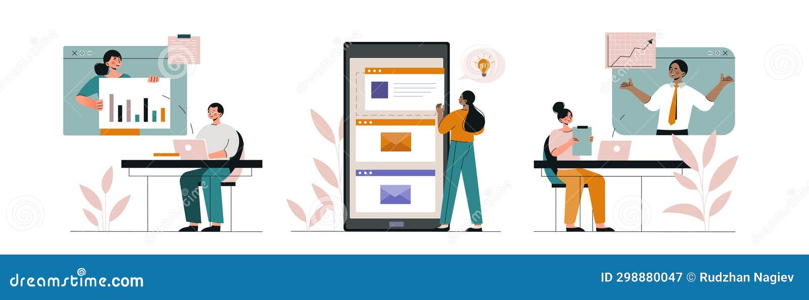 Elearning tools vector set stock vector. Illustration of social - 298880047