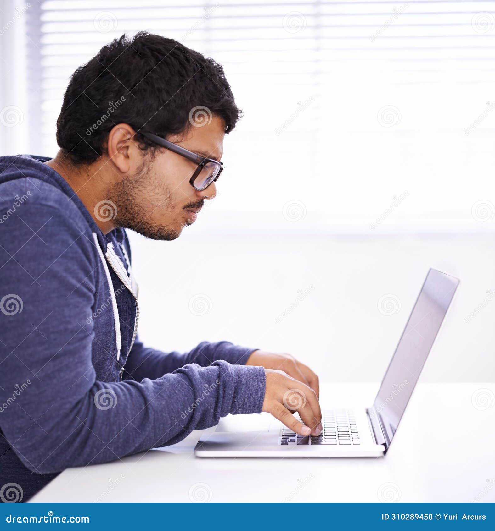 Elearning, Typing and Man with Laptop for Research, Study or University ...