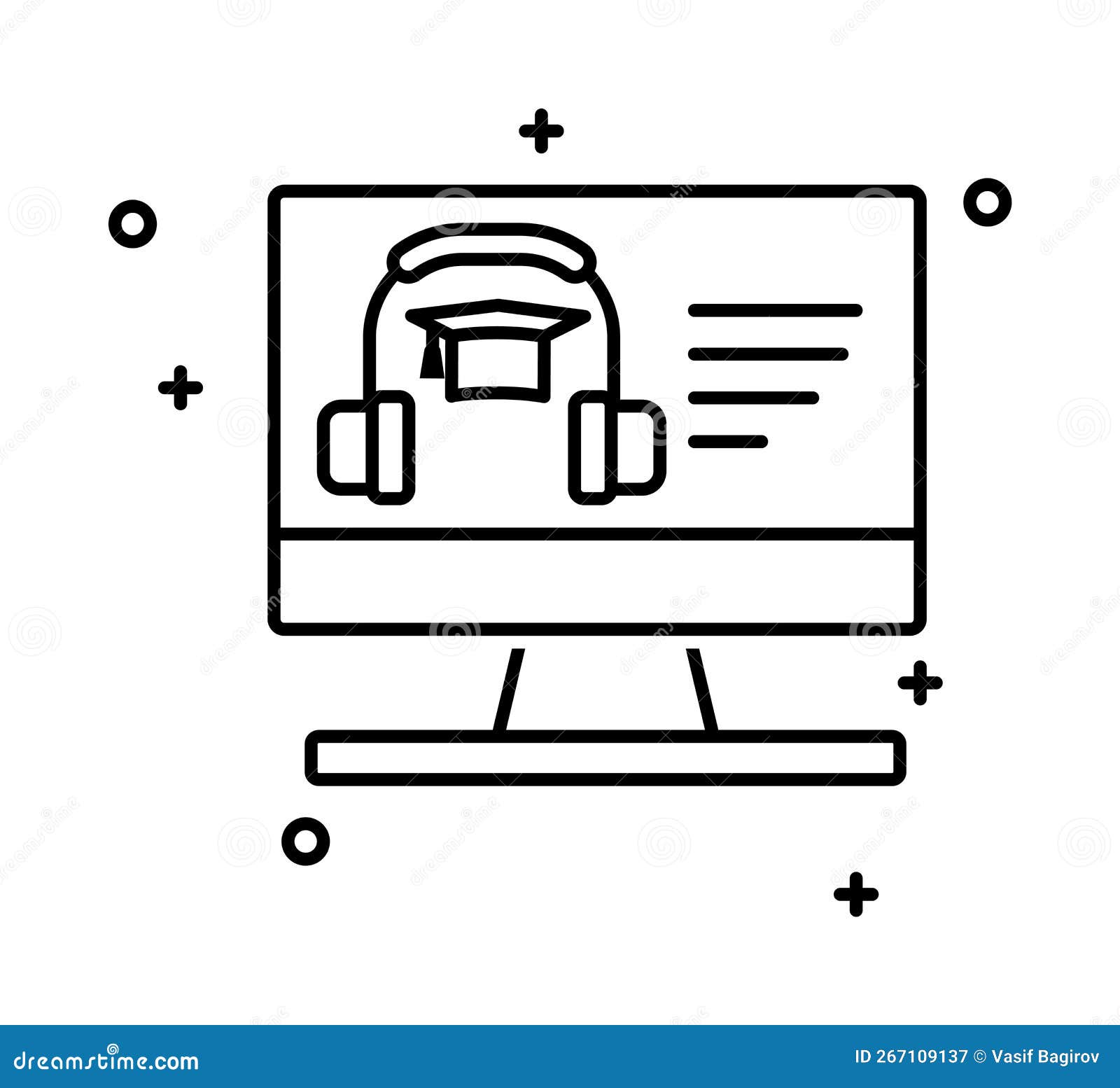 Elearning Vector Icon On White Background. Flat Vector Elearning Icon ...