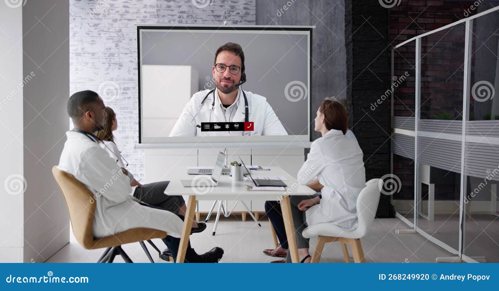 Elearning Video Conference Presentation Meeting Stock Photo - Image of ...
