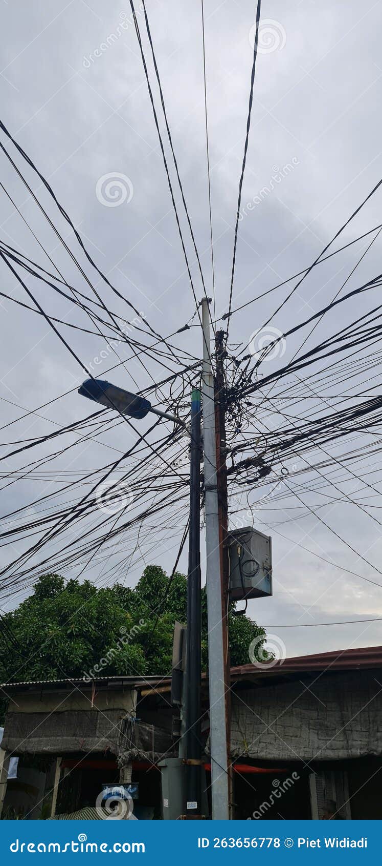 Electeicity Cable in Urban Area Stock Photo - Image of trafic, urban ...