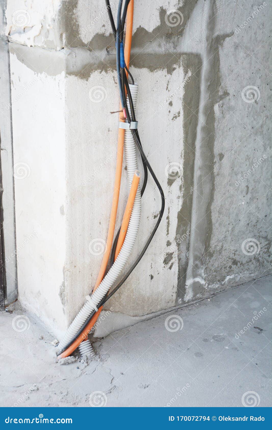 Electic Wire and Cables in House Construction Site Stock Photo - Image ...