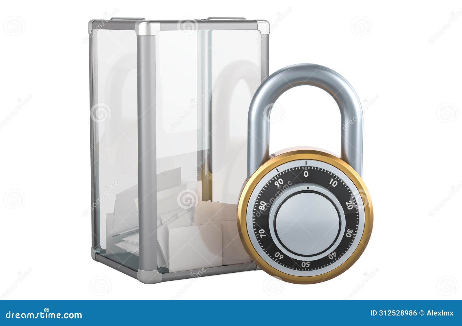 Election Ballot Box with Combination Lock. Election Security, Concept ...