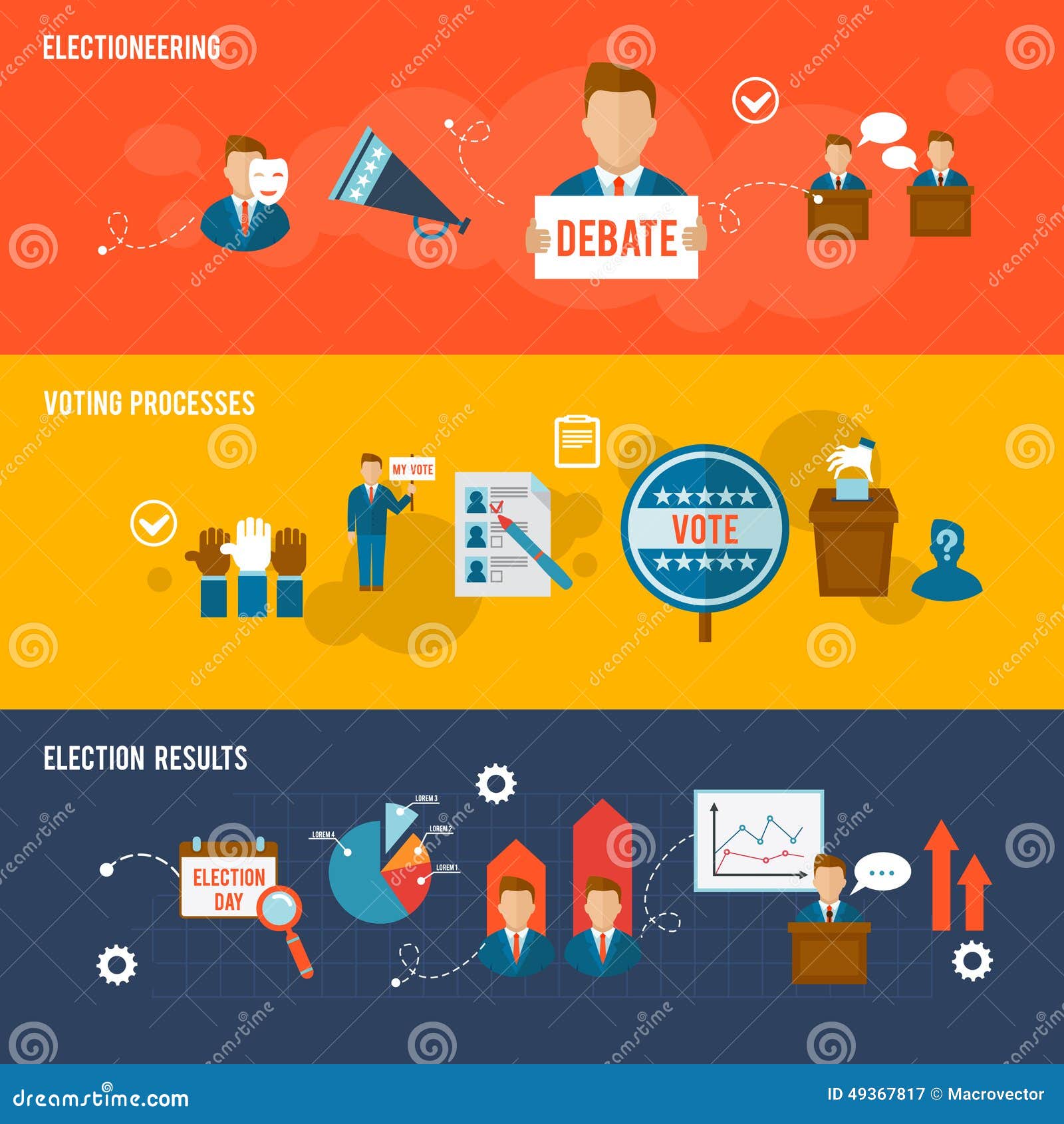 Election Banner Set stock vector. Illustration of electioneering - 49367817