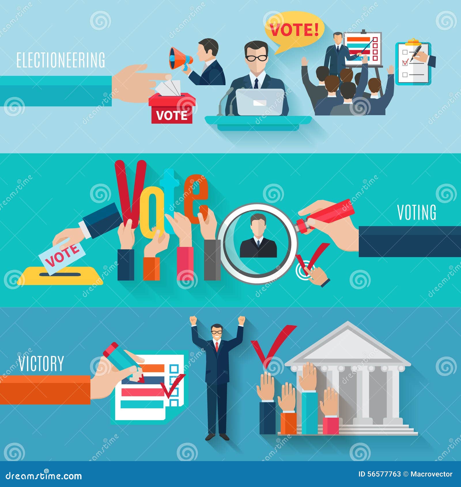 Election Banners Set stock vector. Illustration of line - 56577763
