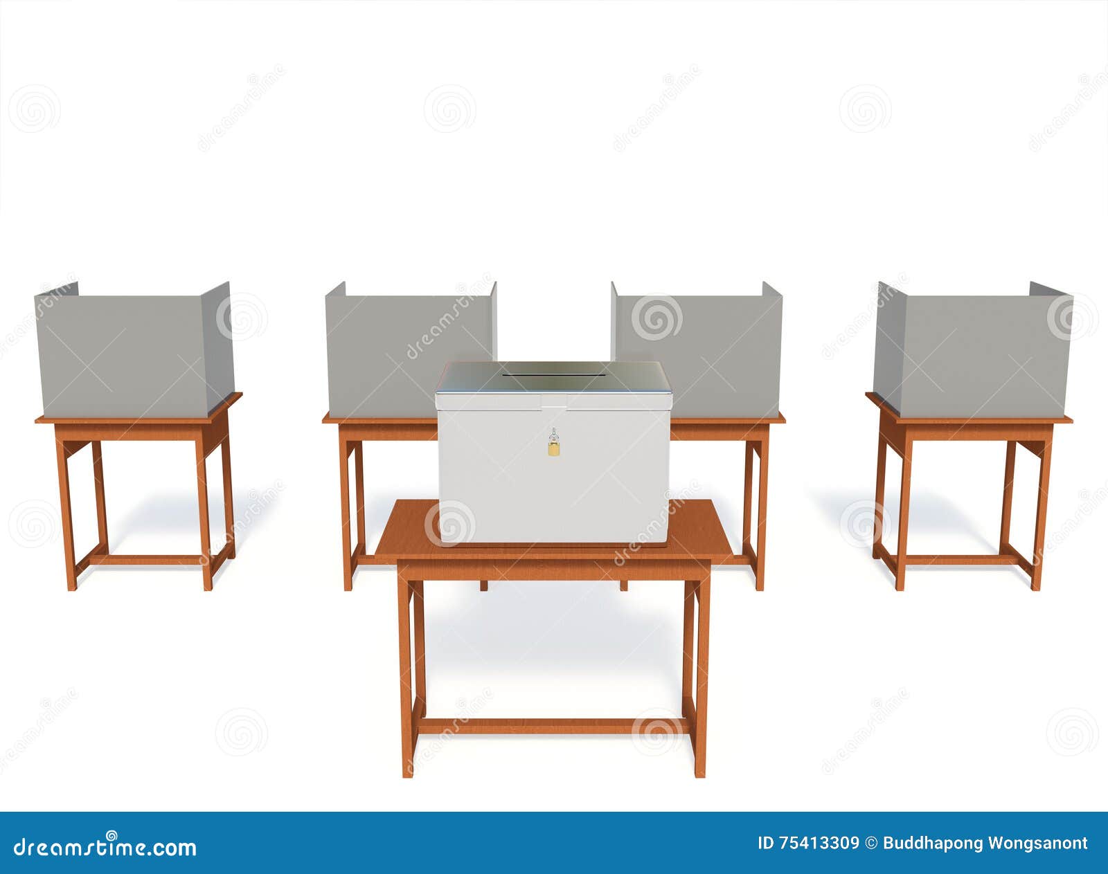 Election Booth Polling Station on White Background with a Clipping ...