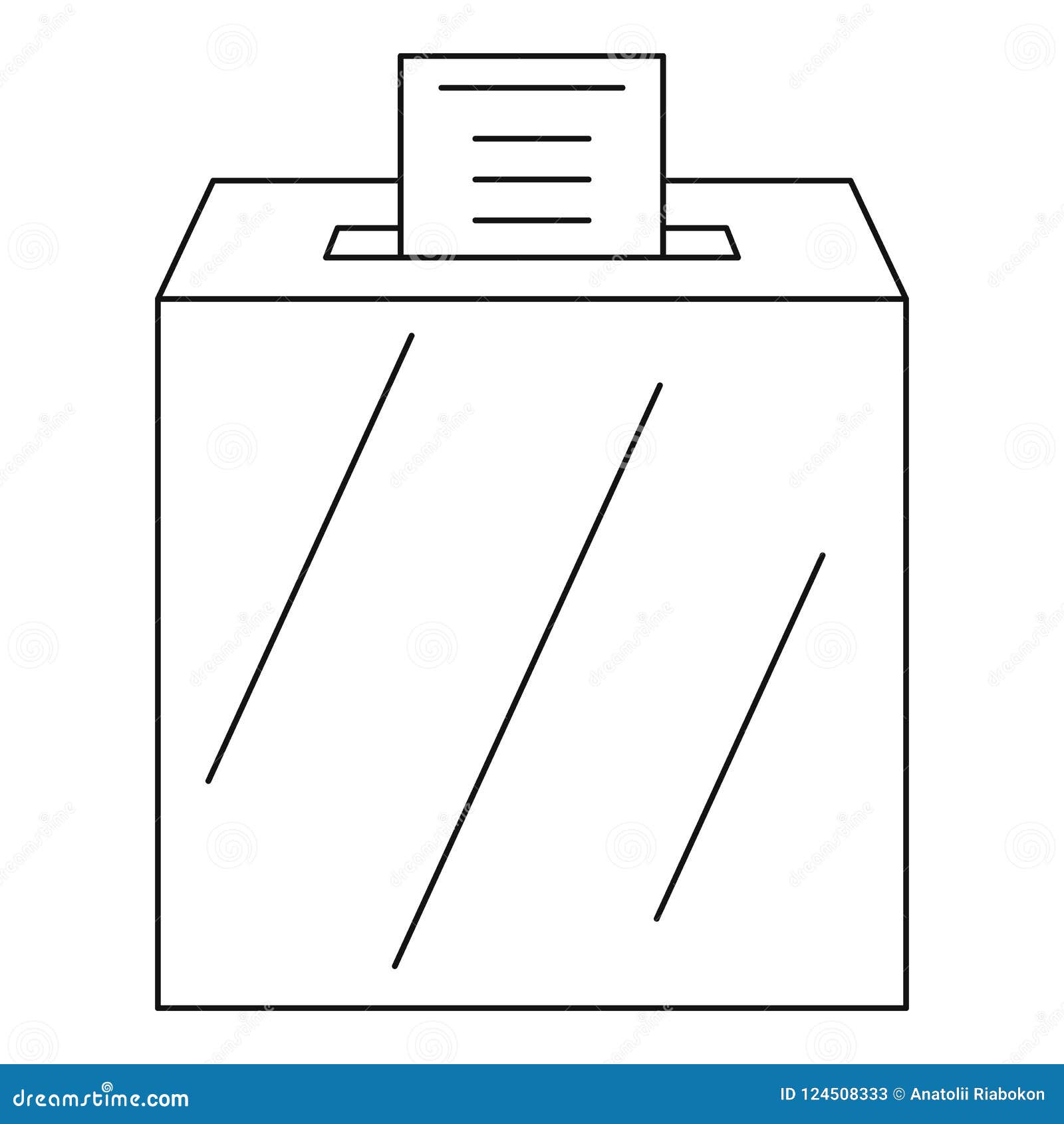 Election Box Icon, Outline Style Stock Illustration - Illustration of ...