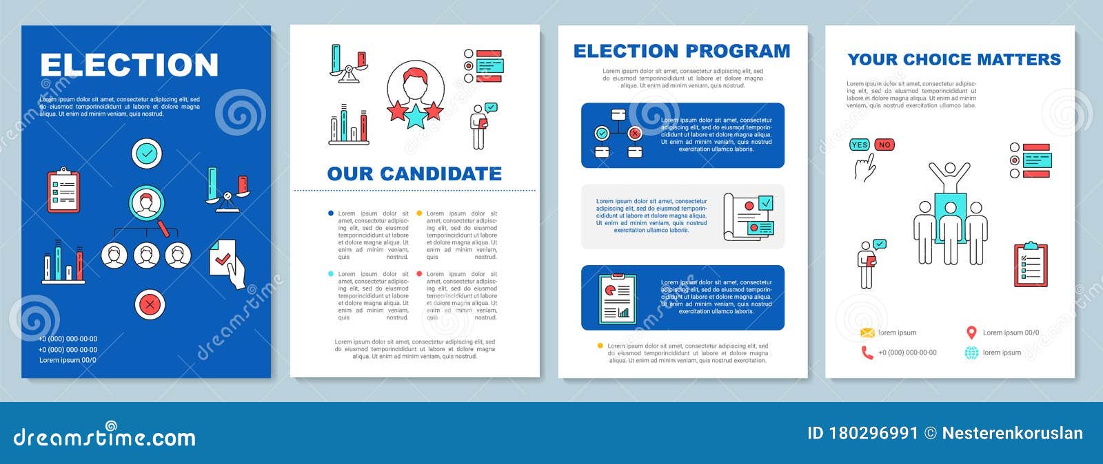 Election Brochure Template Layout. Candidate and Voting Program Stock ...