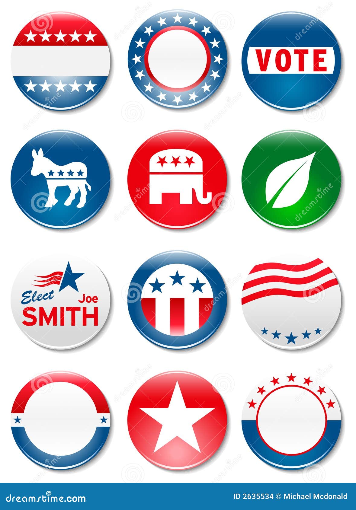 Election campaign buttons editorial stock image. Illustration of ...