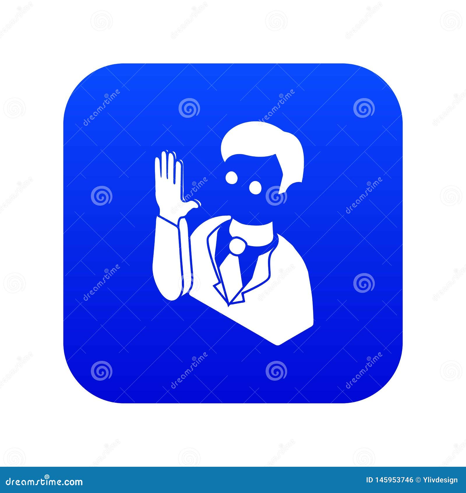 Election Candidate Oath Icon Blue Vector Stock Vector - Illustration of ...