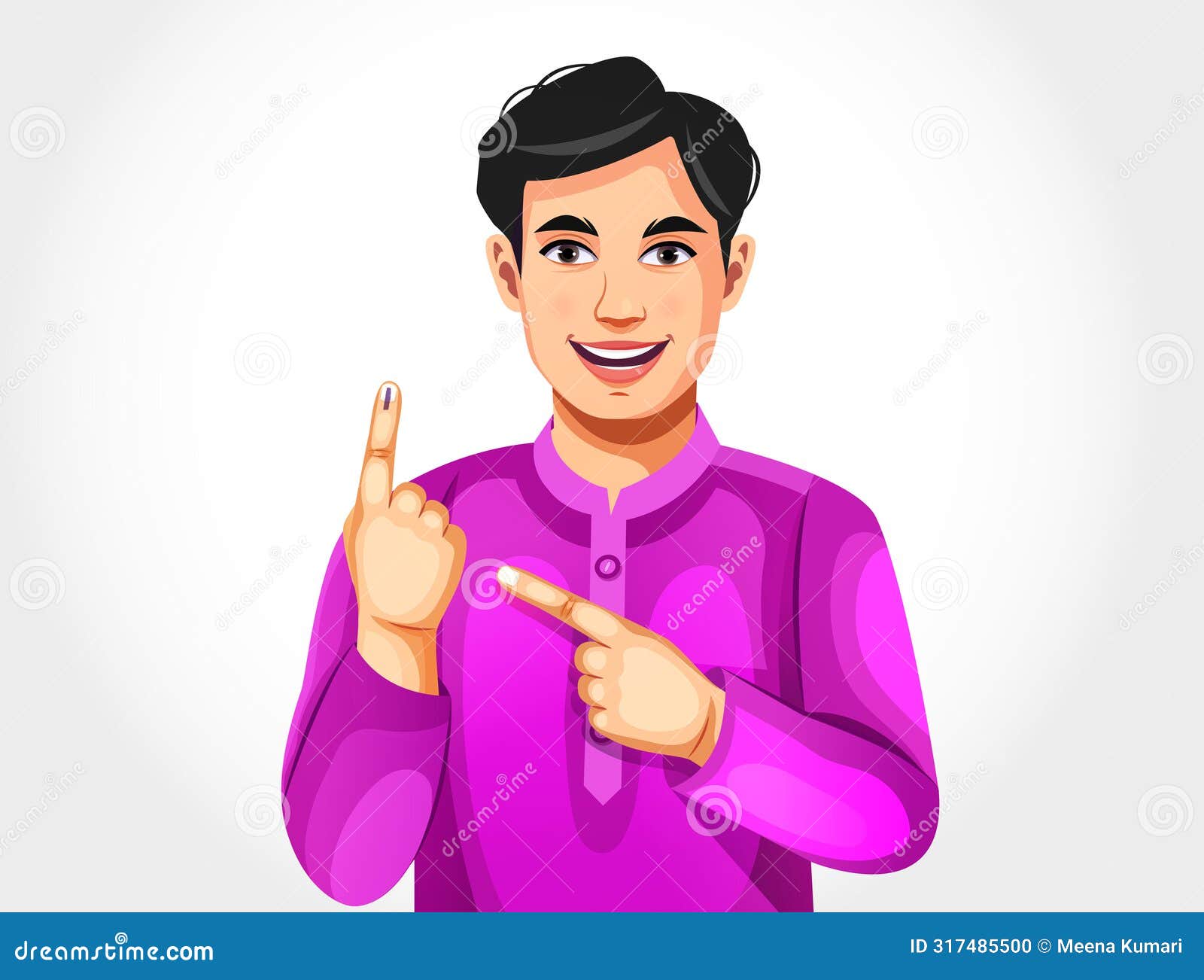 Indian Young Man Smiling and Showing Index Ink-marked Finger Voting ...