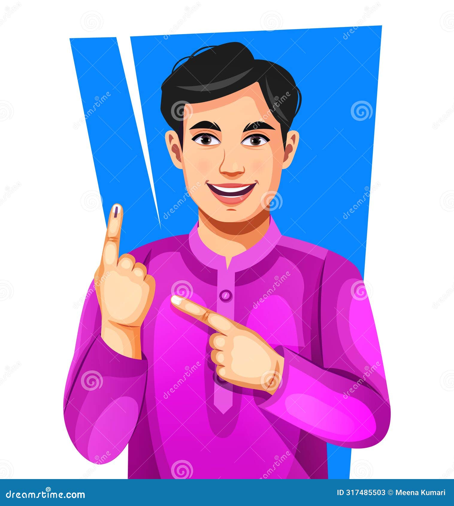 Indian Young Man Smiling and Showing Index Ink-marked Finger Voting ...