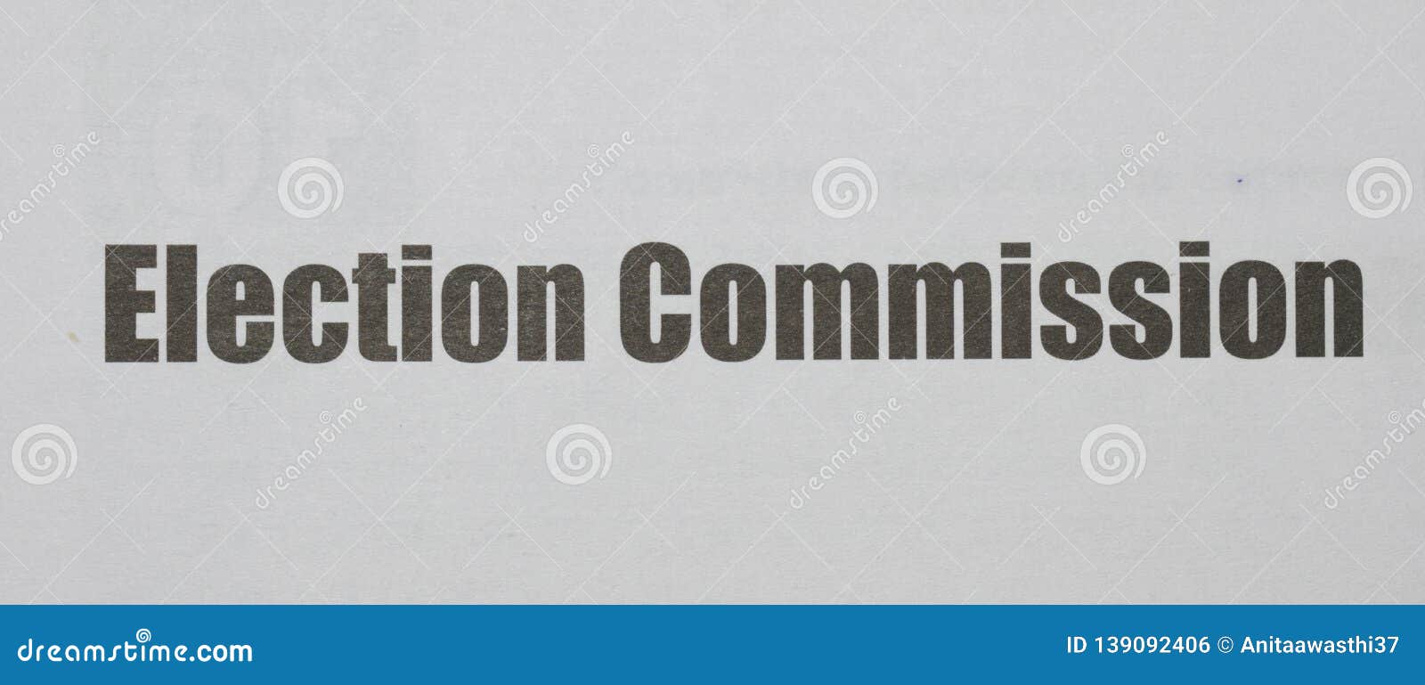 Election Commission Printed on a White Background with Black Ink Stock ...