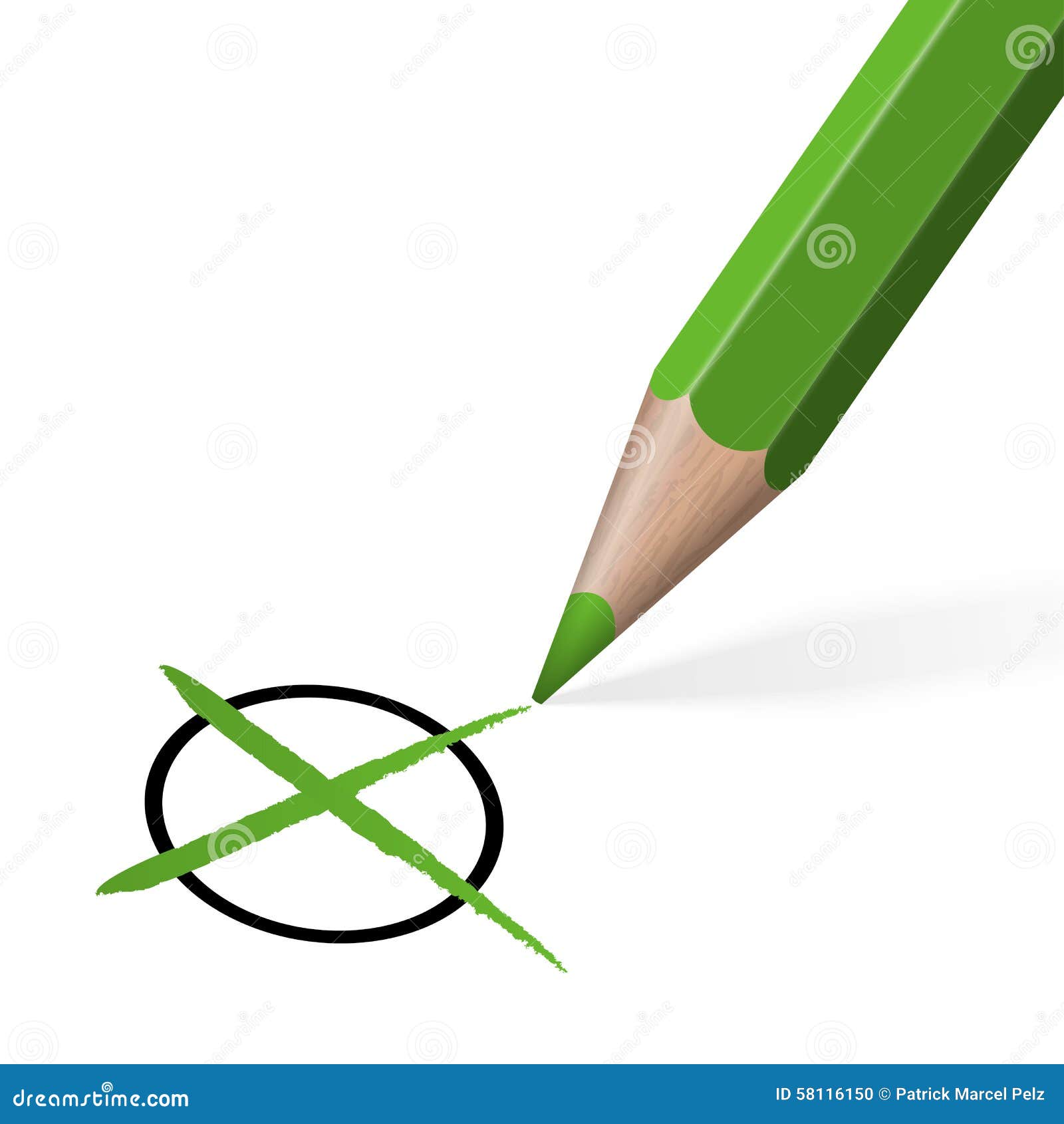 Election Cross / Check with Colored Pencil Stock Vector - Illustration ...