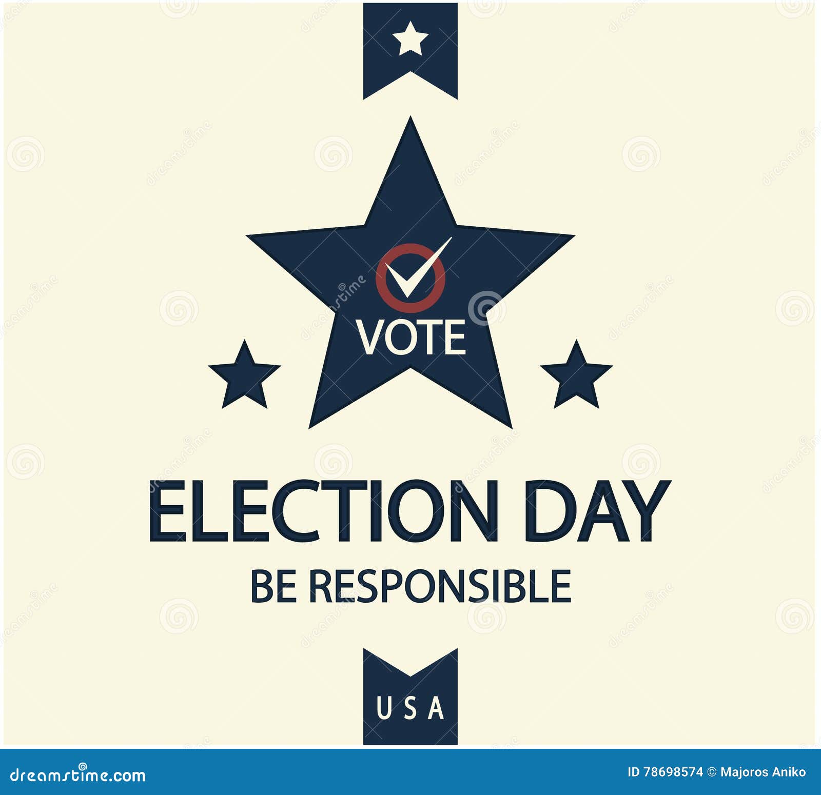 Election day stock vector. Illustration of poster, patriotism - 78698574