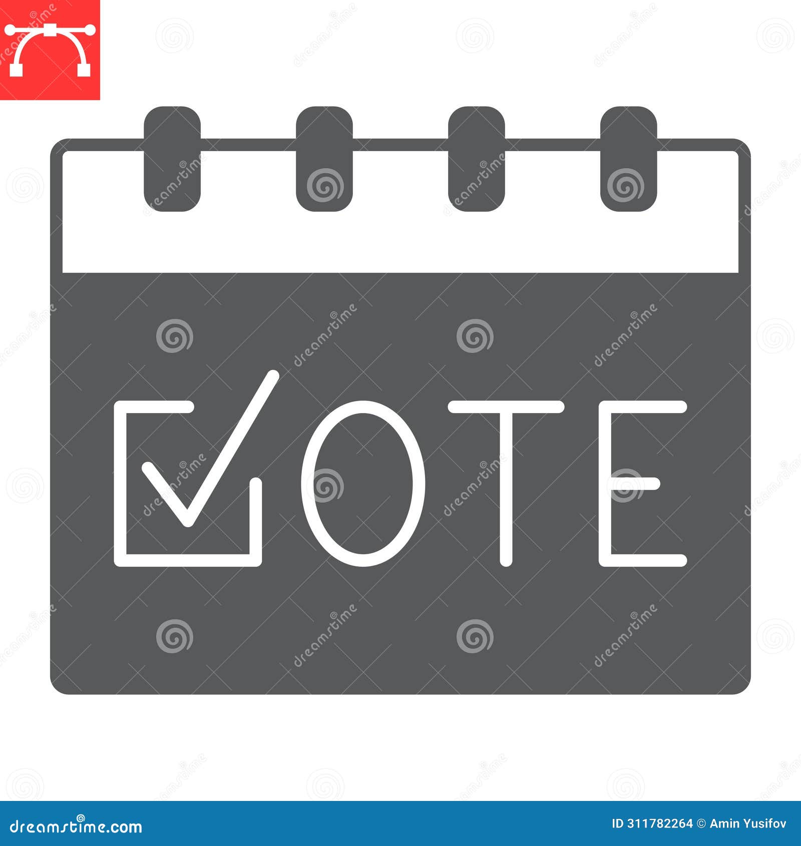 Election day glyph icon stock vector. Illustration of vector - 311782264