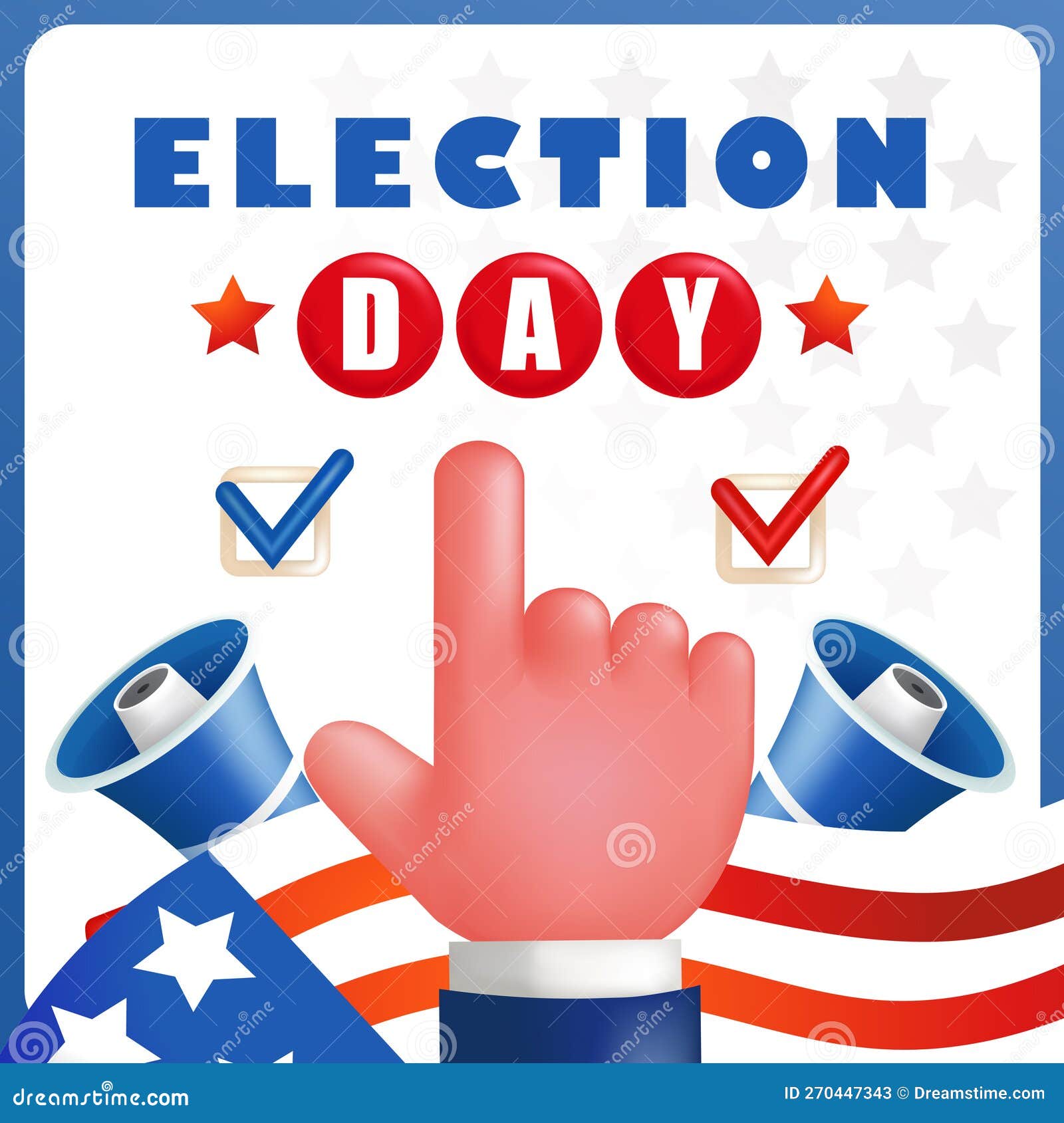 Election Day, 3d Vector Illustration Index Finger is Voting Stock ...