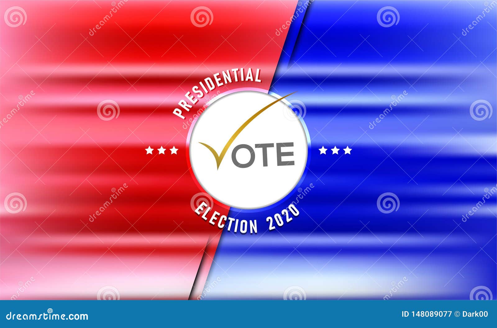 Election Day Symbolic Elements Red and Blue Background Stock Vector ...