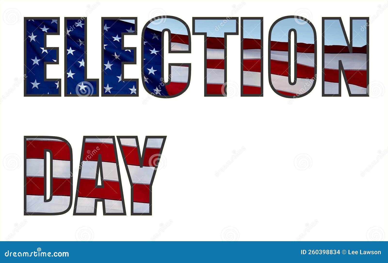 Election Day Text Banner with American Flag Stock Illustration ...