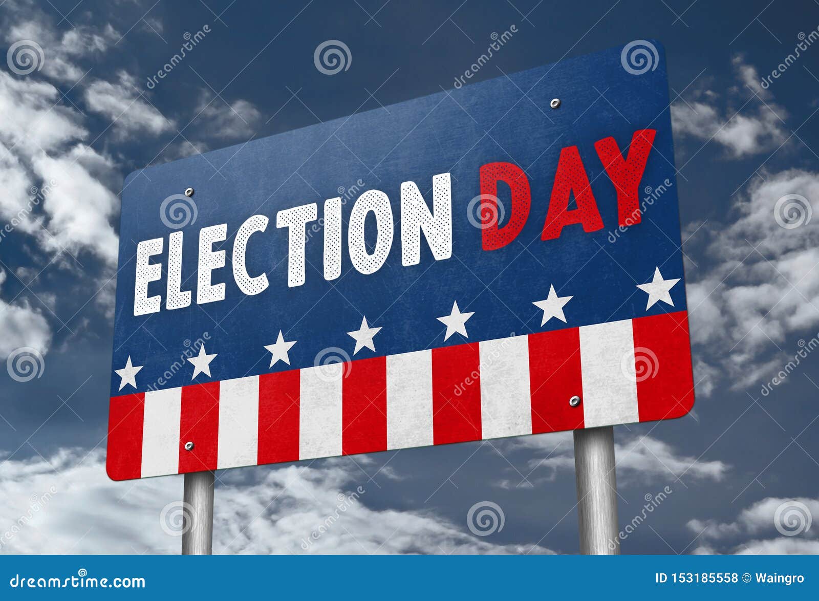 ELECTION DAY - Traffic Sign Message Stock Illustration - Illustration ...