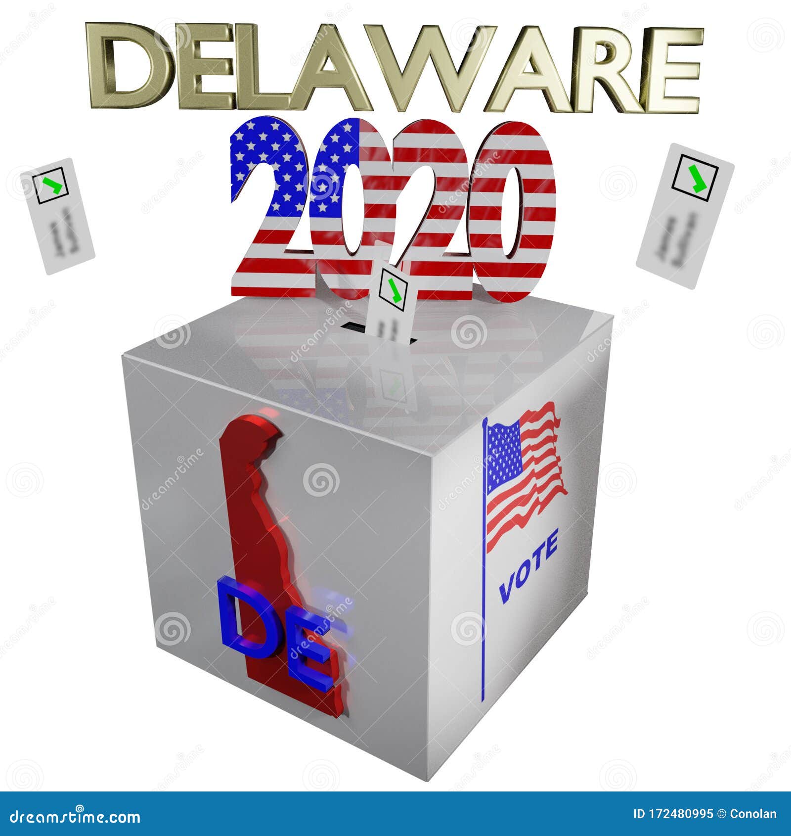 Election 2020 Delaware Box 3D Illustration Stock Illustration ...