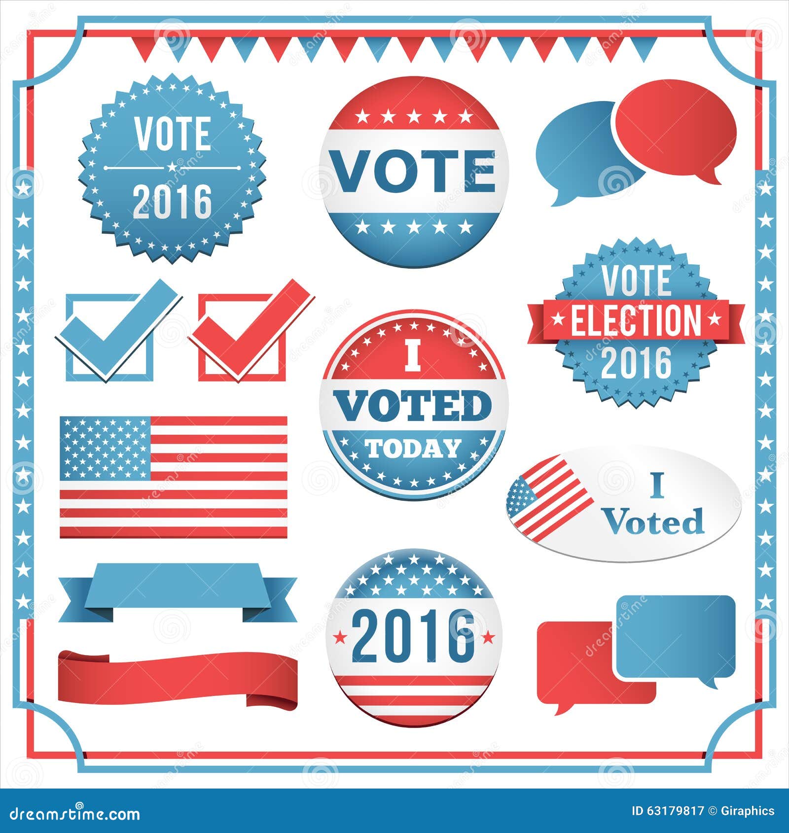 Election Element Set stock vector. Illustration of frame - 63179817