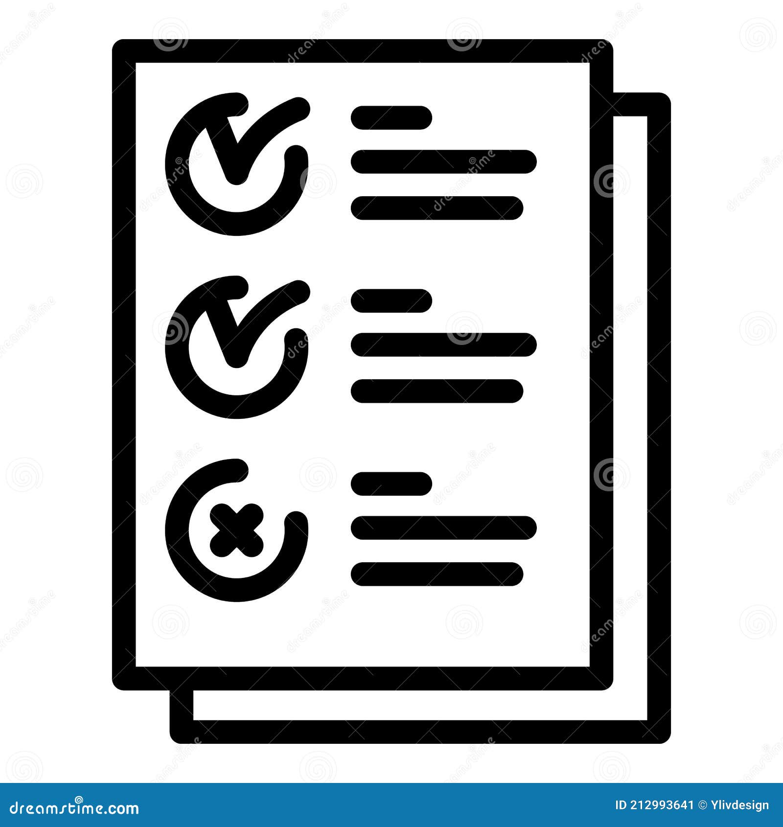 Election Form Icon, Outline Style Stock Vector - Illustration of check ...