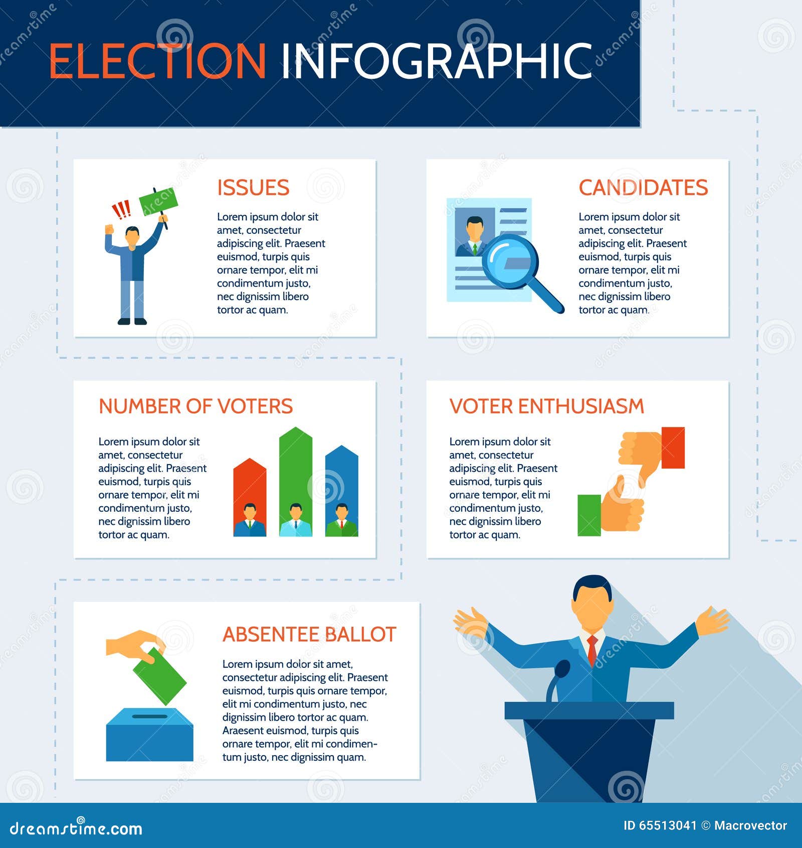 Election Infographic Set stock vector. Illustration of number - 65513041