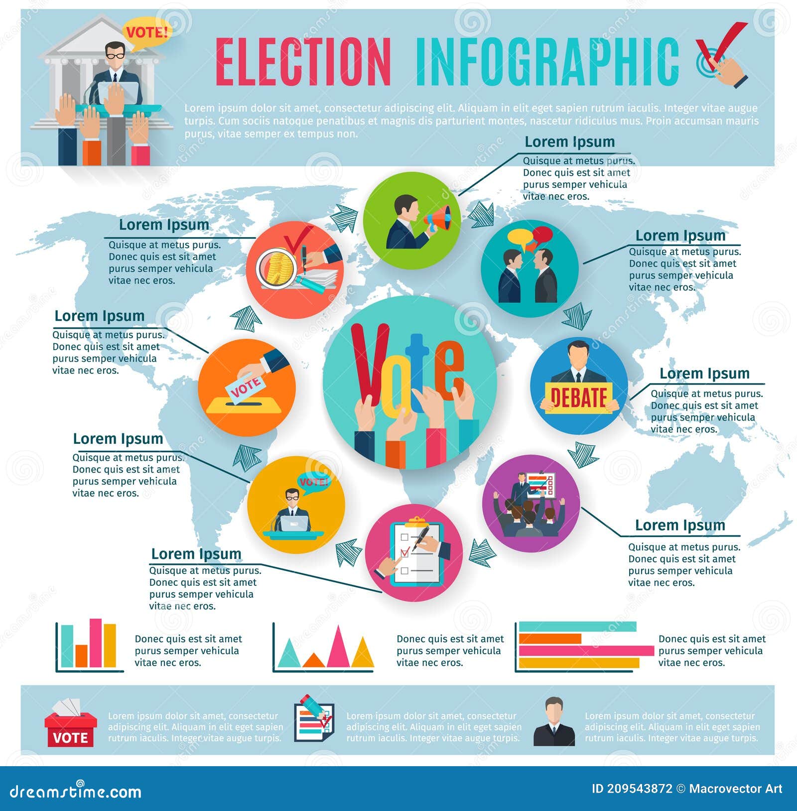 Election Infographics Set Vector Design Illustration Stock Vector ...