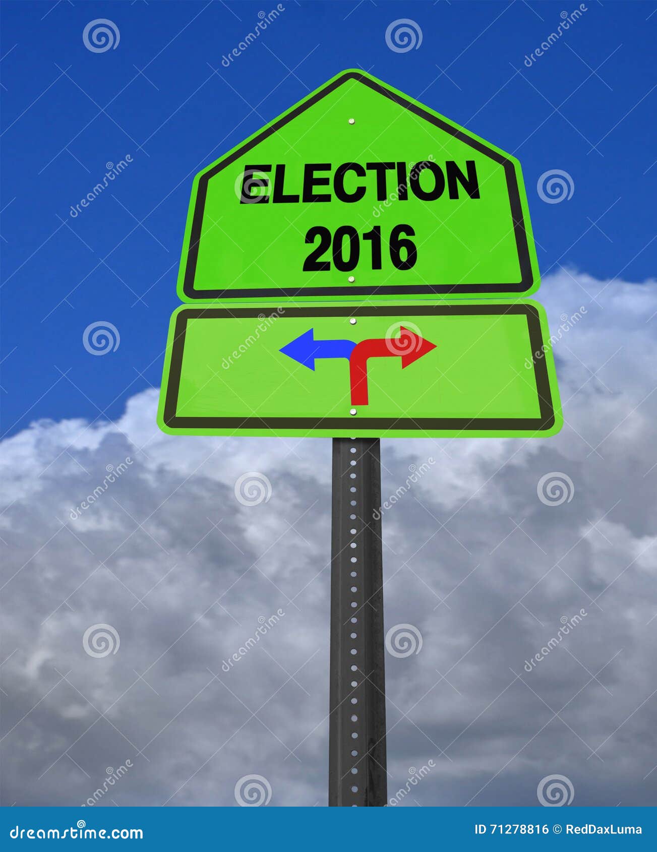 Election 2016 Left or Right Ahead Sign Stock Illustration ...