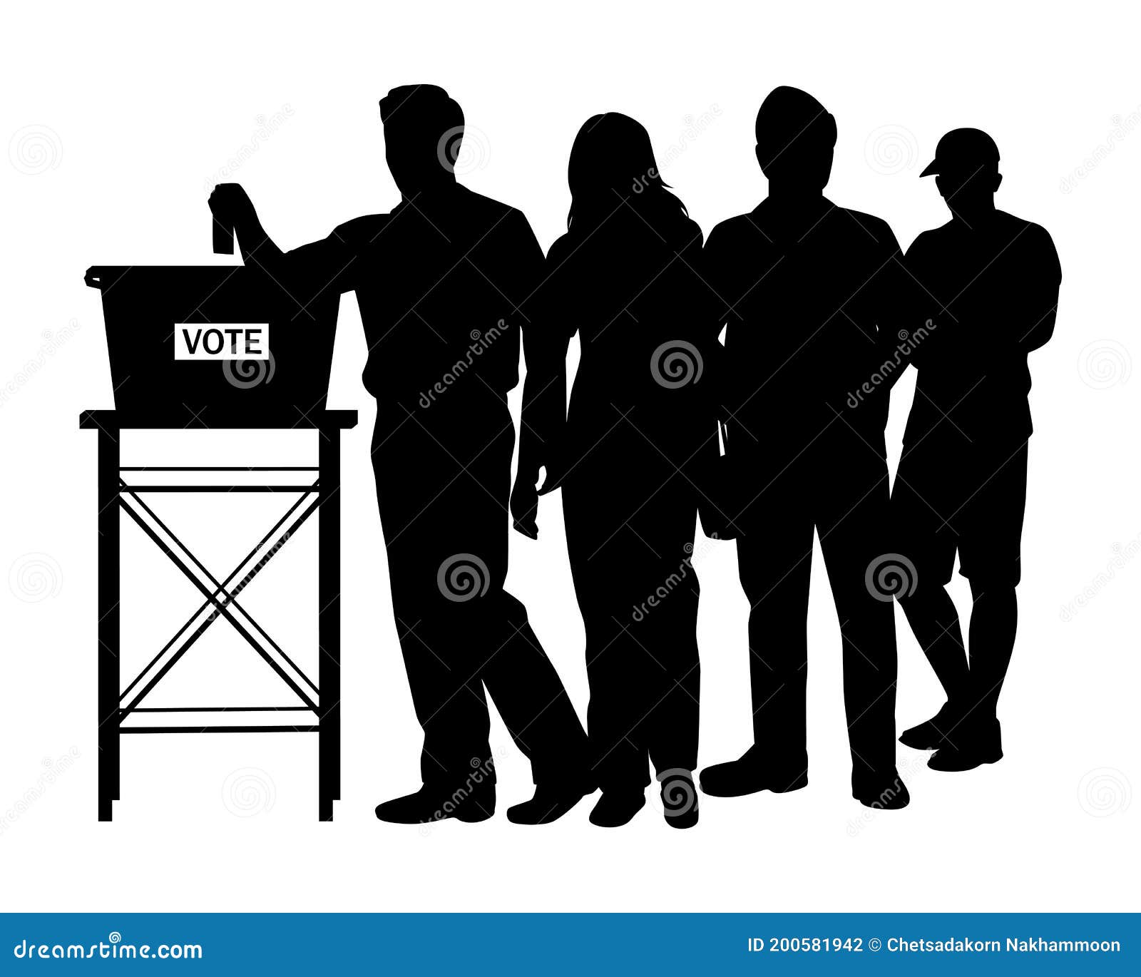 Election People Silhouette Vector on White Stock Vector - Illustration ...