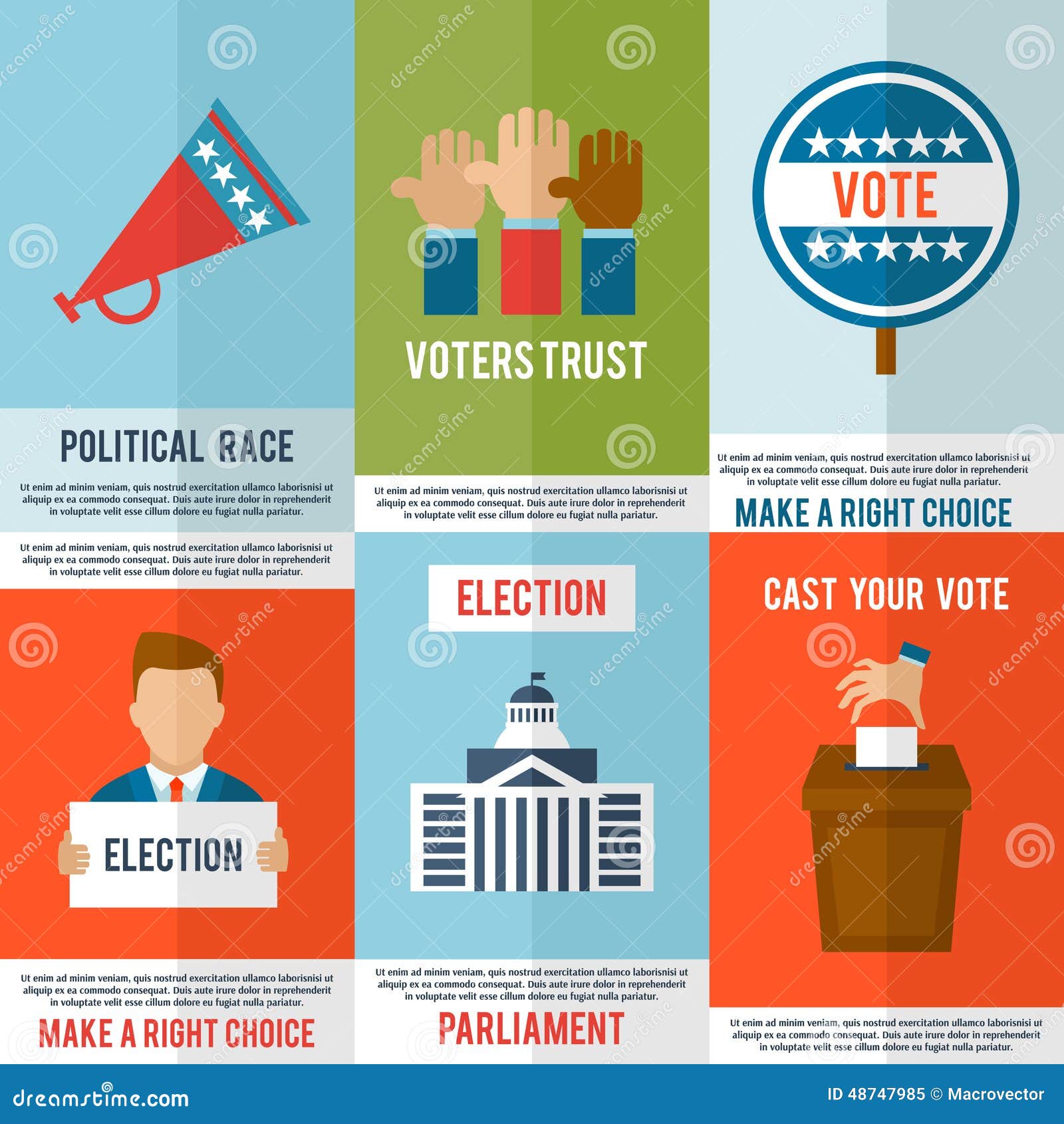 Election Poster Set stock vector. Illustration of background - 48747985