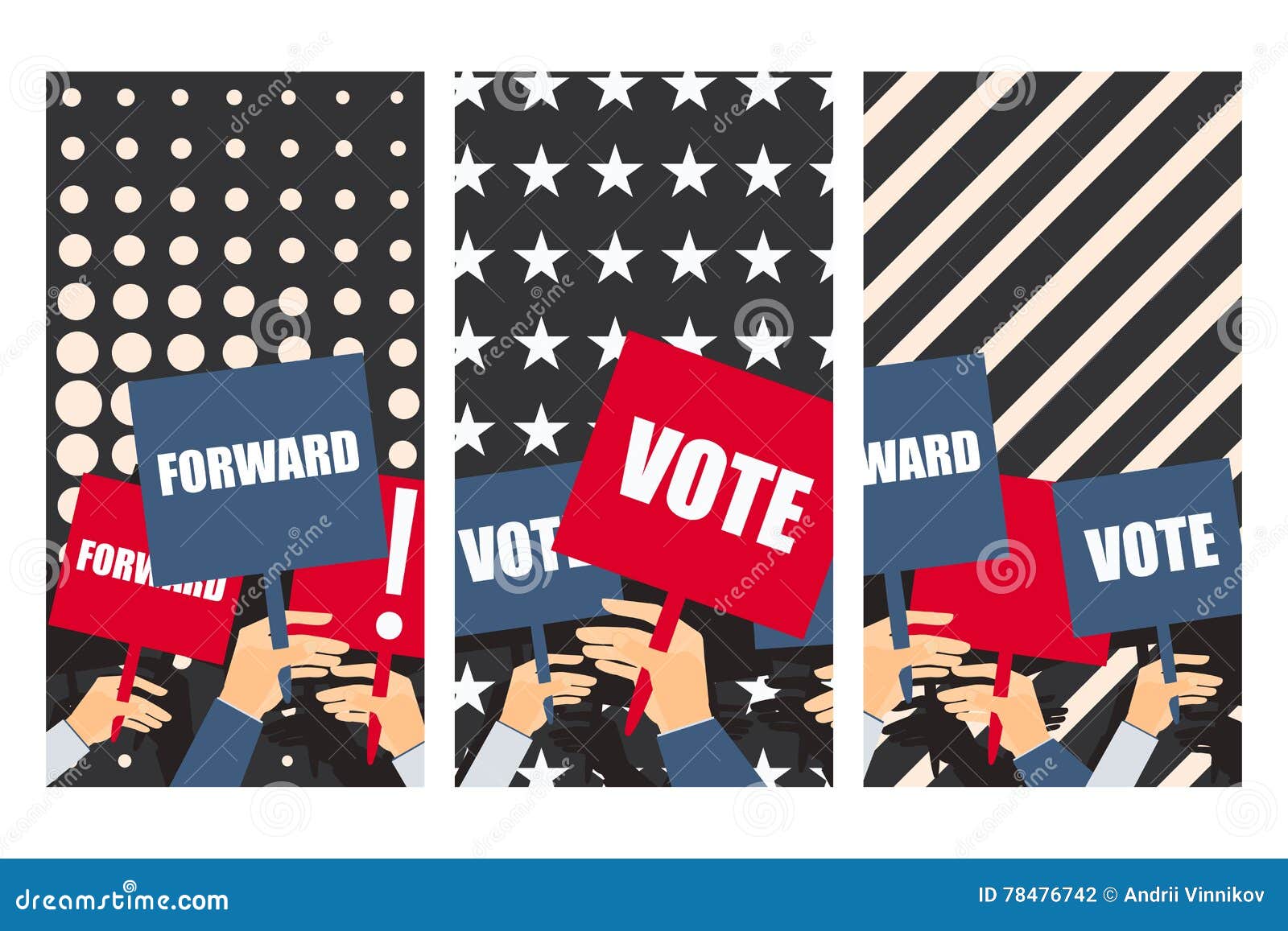 Election Poster, Voters Support, People with Placards. Stock Vector ...