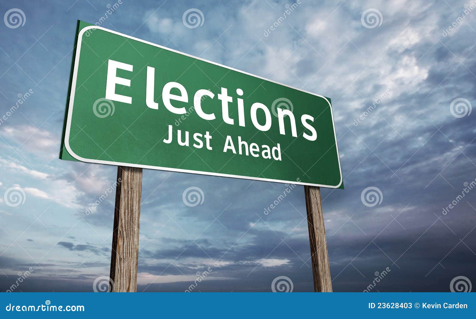 Election Road Sign stock image. Image of horizontal, destination - 23628403
