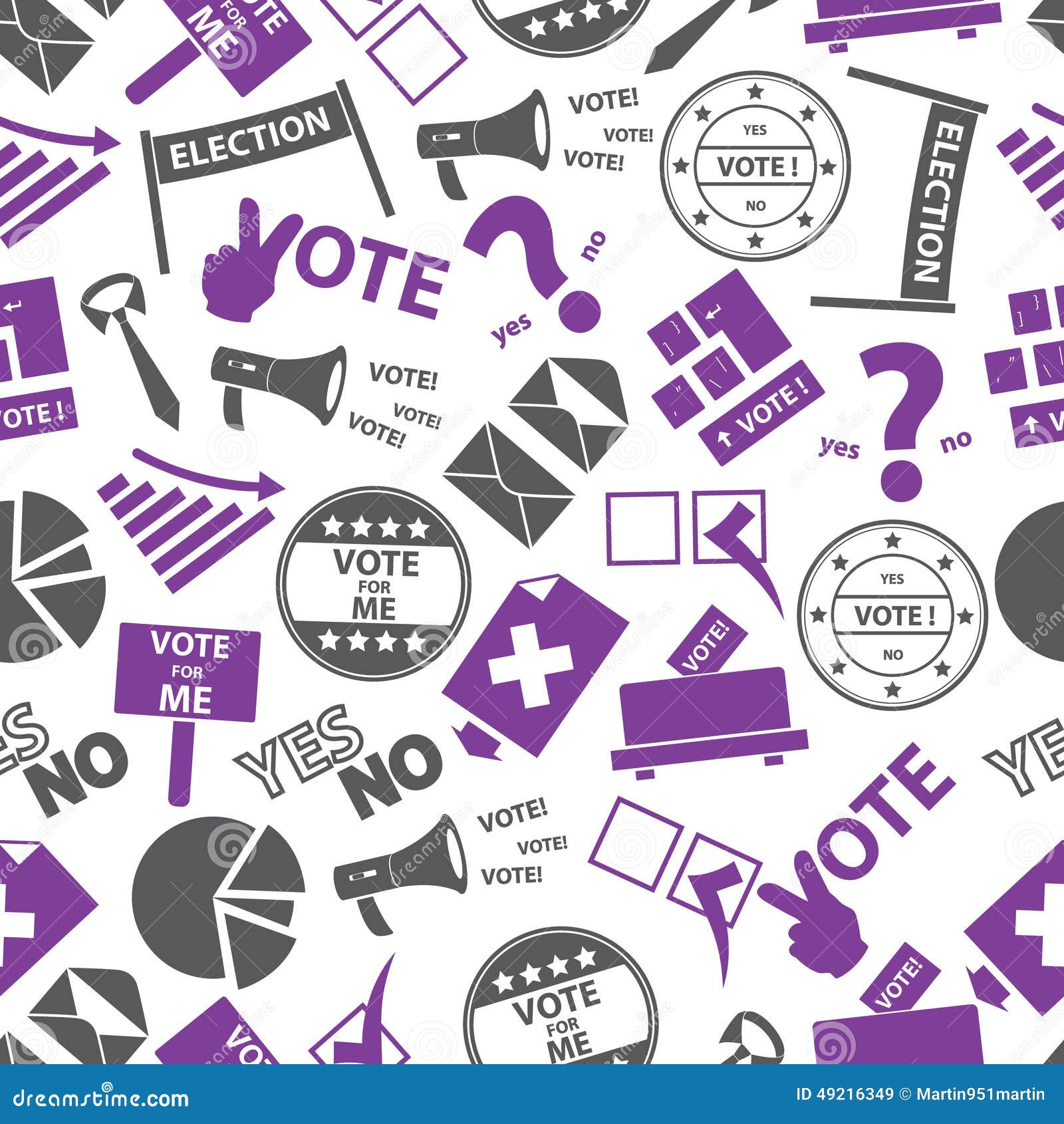 Election Simple Icons Seamless Color Pattern Stock Vector ...