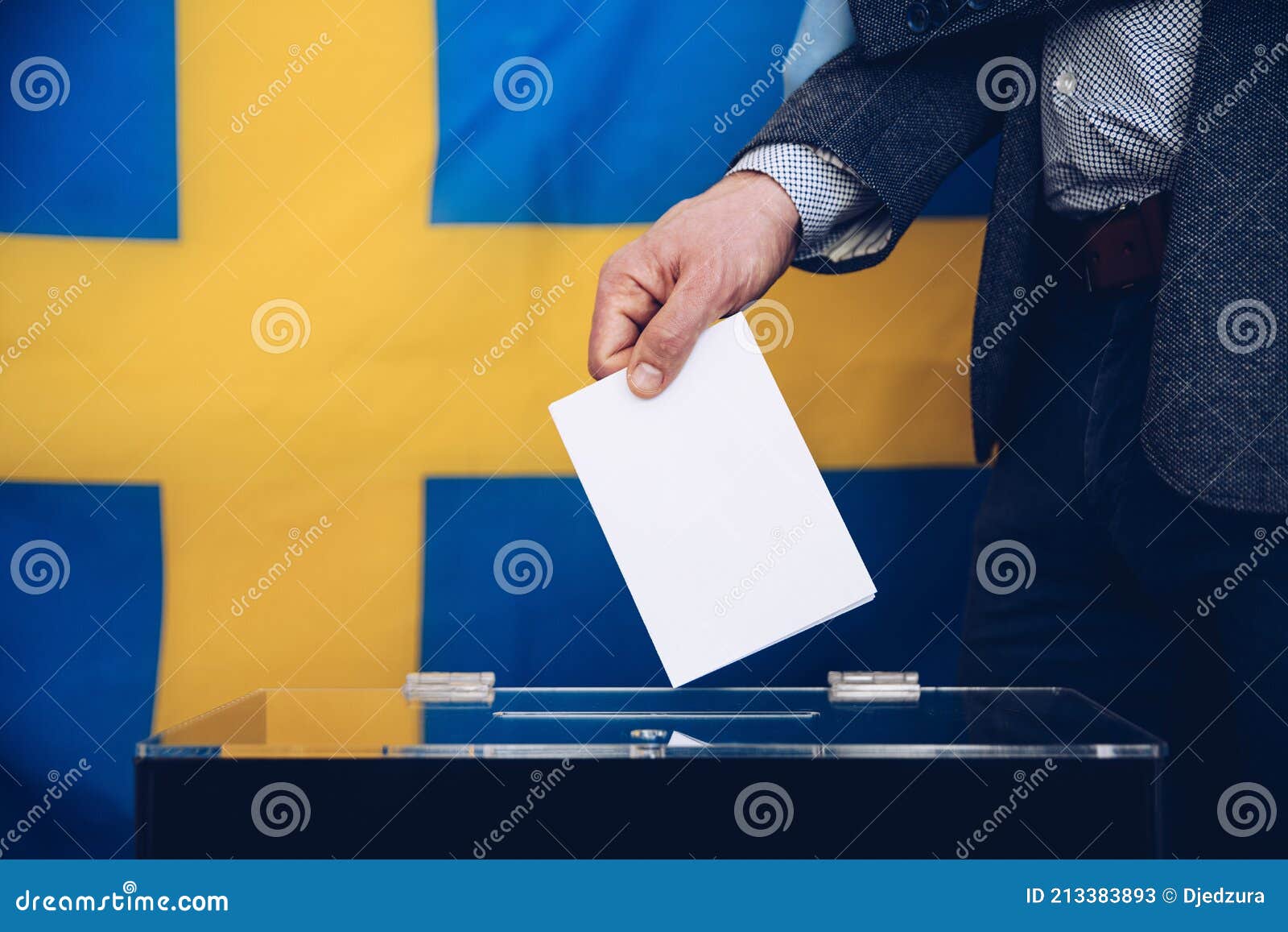 Election in Sweden - Voting at the Ballot Box. Stock Image - Image of ...