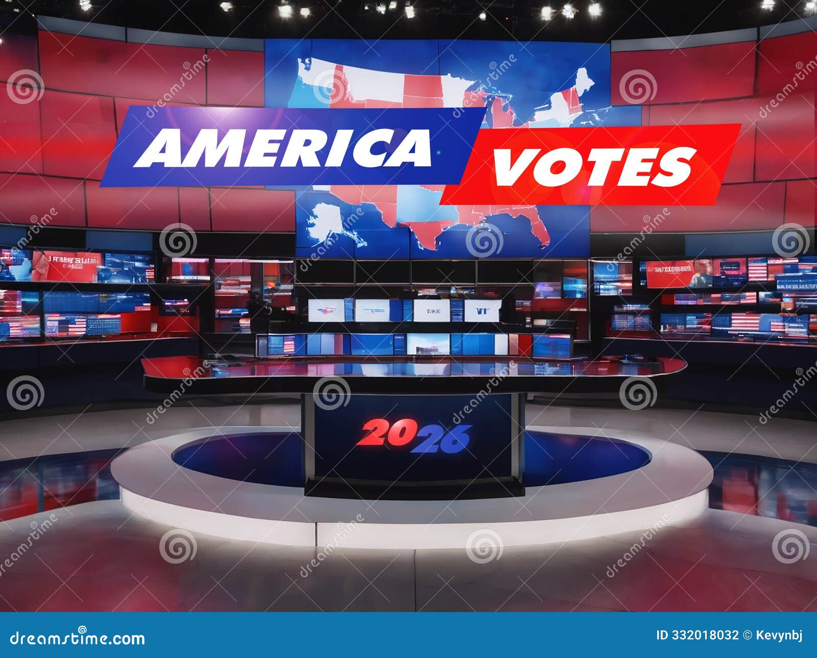 Election Television Coverage 2026 Newsroom Stock Illustration ...