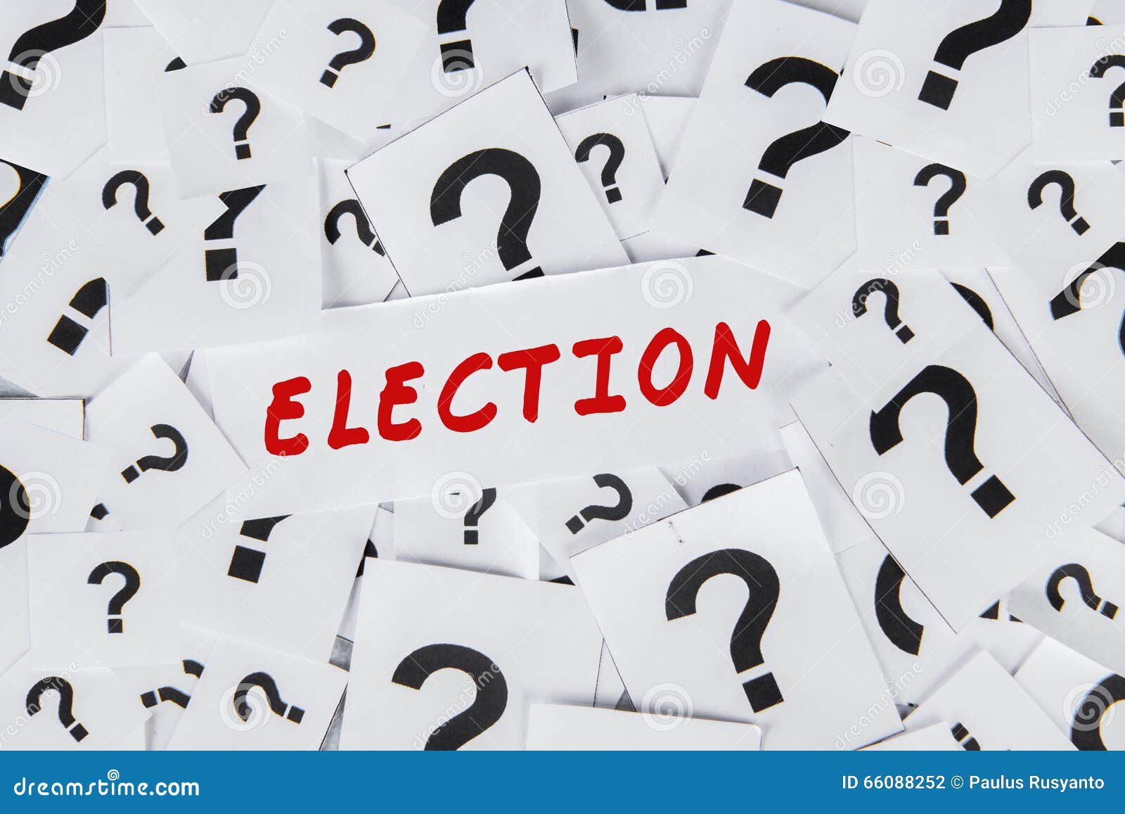 Election Text with Question Mark Stock Photo - Image of ballot ...