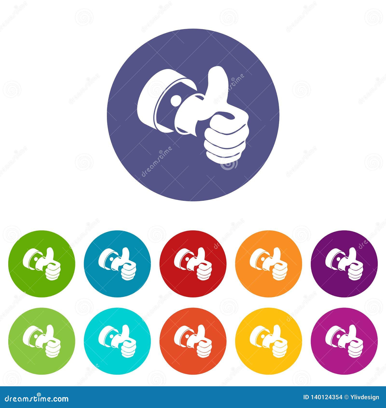 Election Thumb Up Icons Set Vector Color Stock Vector - Illustration of ...