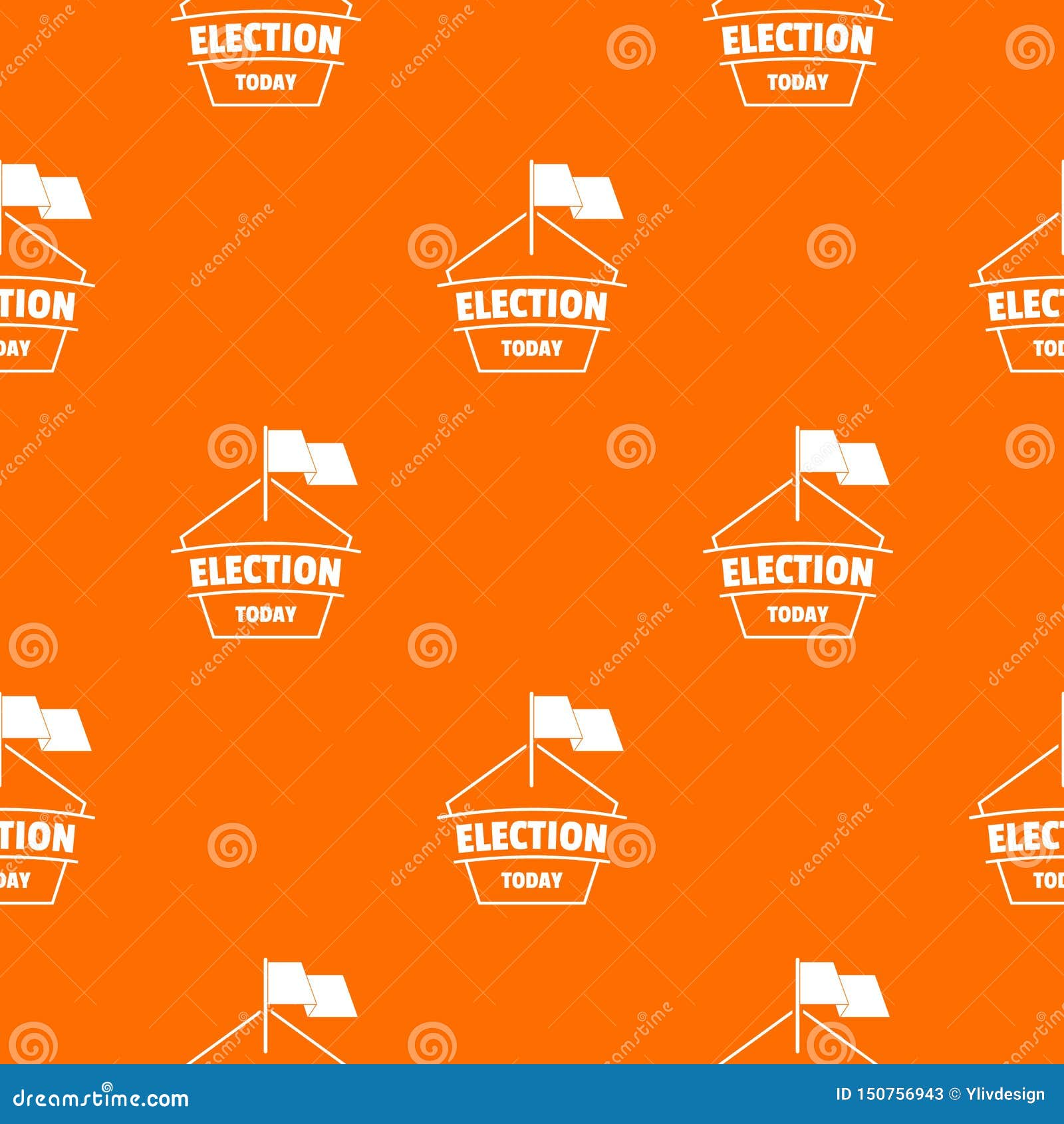 Election Today Pattern Vector Orange Stock Vector - Illustration of ...
