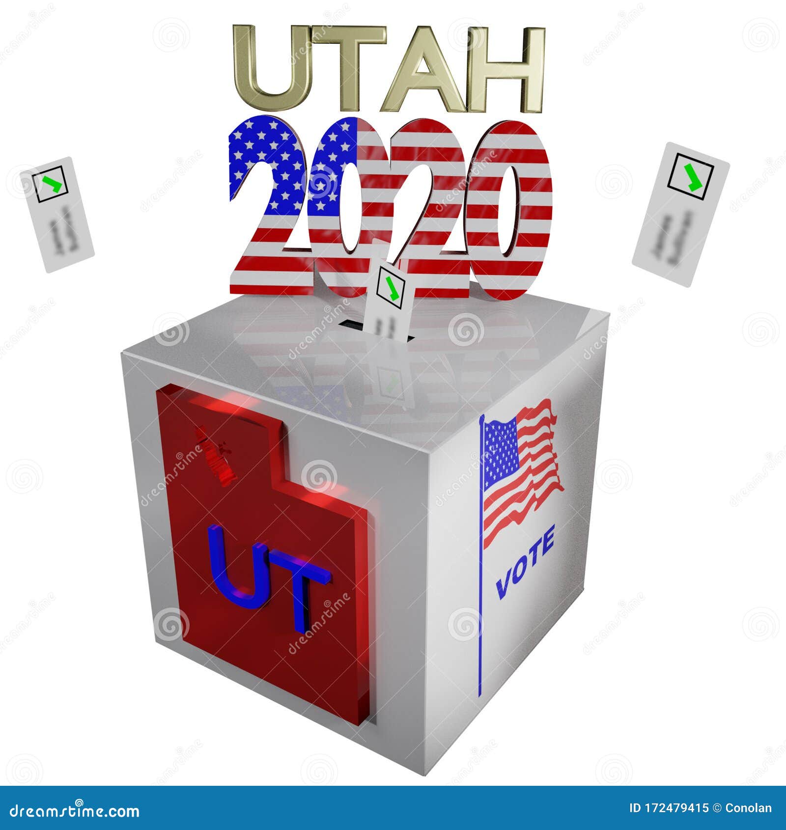 Election 2020 Utah Ballot Box 3D Illustration Stock Illustration ...