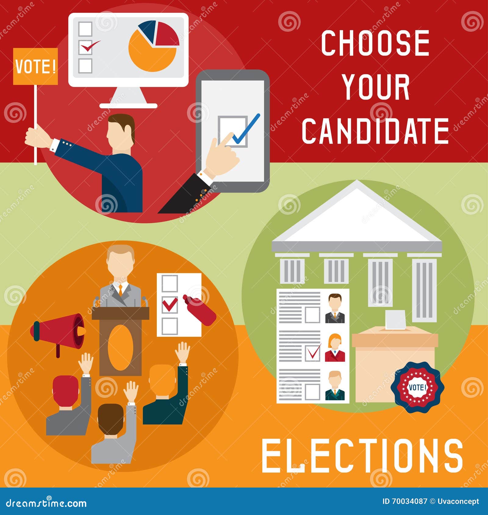 Election Voting and Debate Banners Set Flat Design Vector I Stock ...