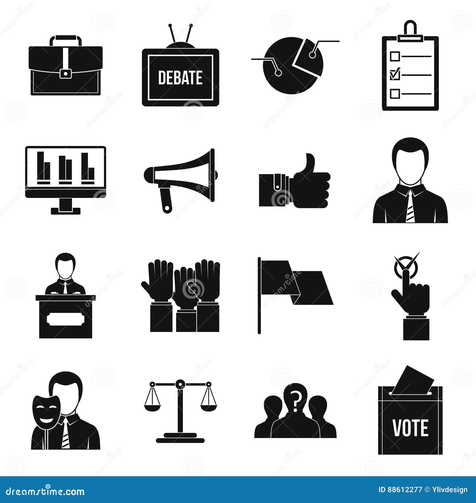 Election Voting Icons Set, Simple Style Stock Vector - Illustration of ...