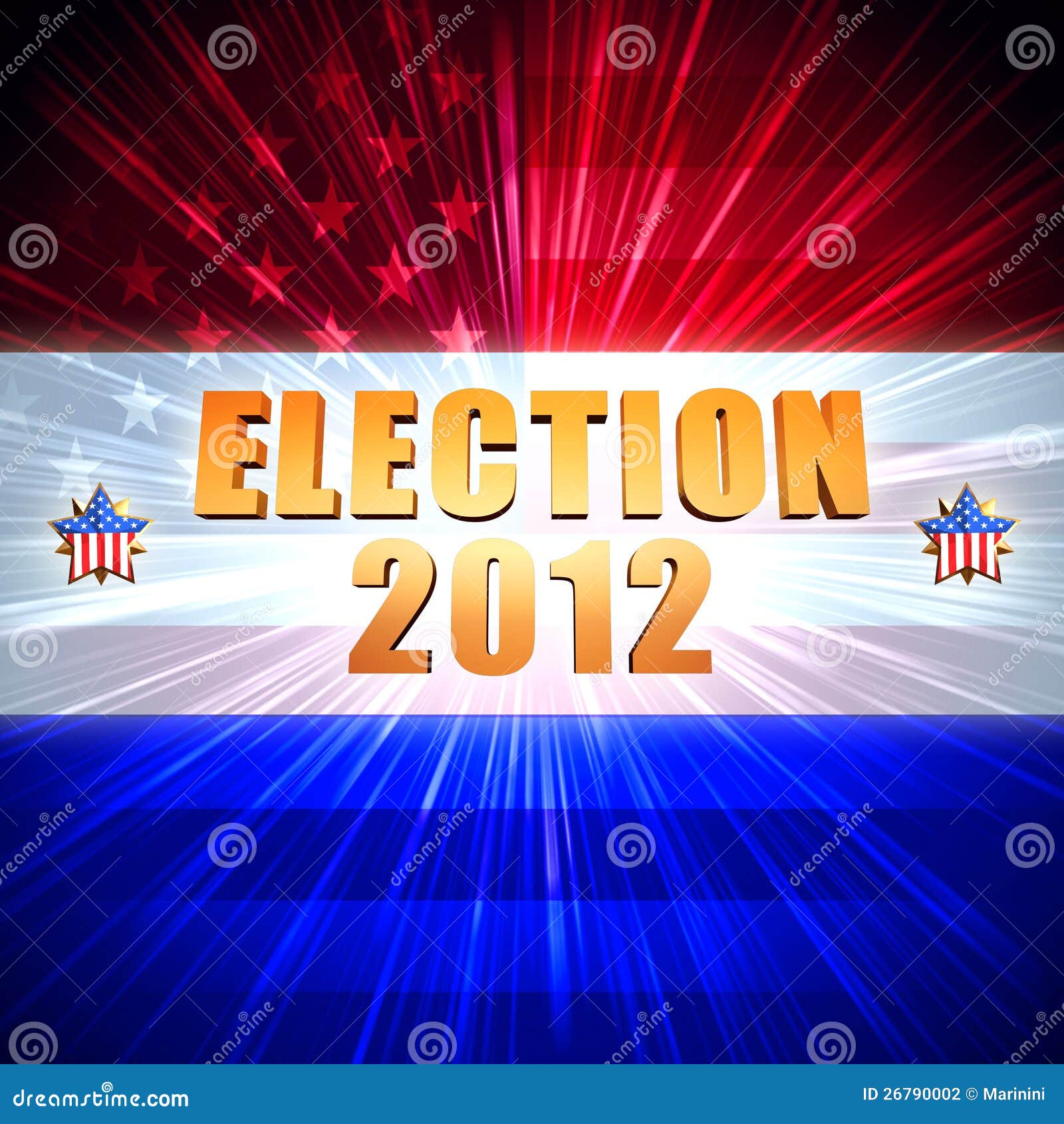 Election Year 2012 Shining American Flag, Stars Stock Illustration ...